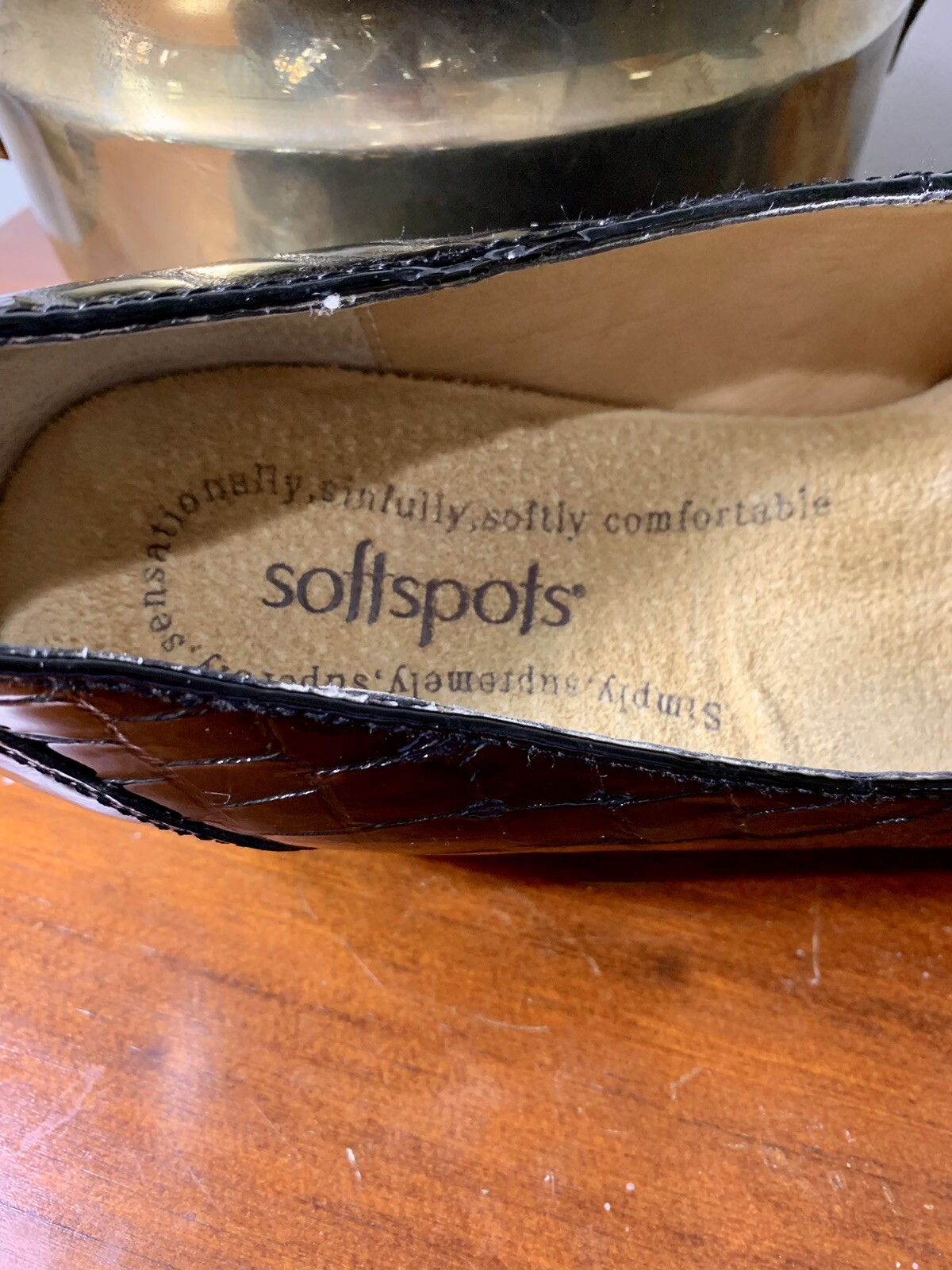 SOFTSPOTS Patent Leather Crocs Loafers Slip On Shoes … - Gem