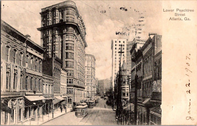 Postcard Lower Peachtree Street Atlanta Georgia Undivided Back ...
