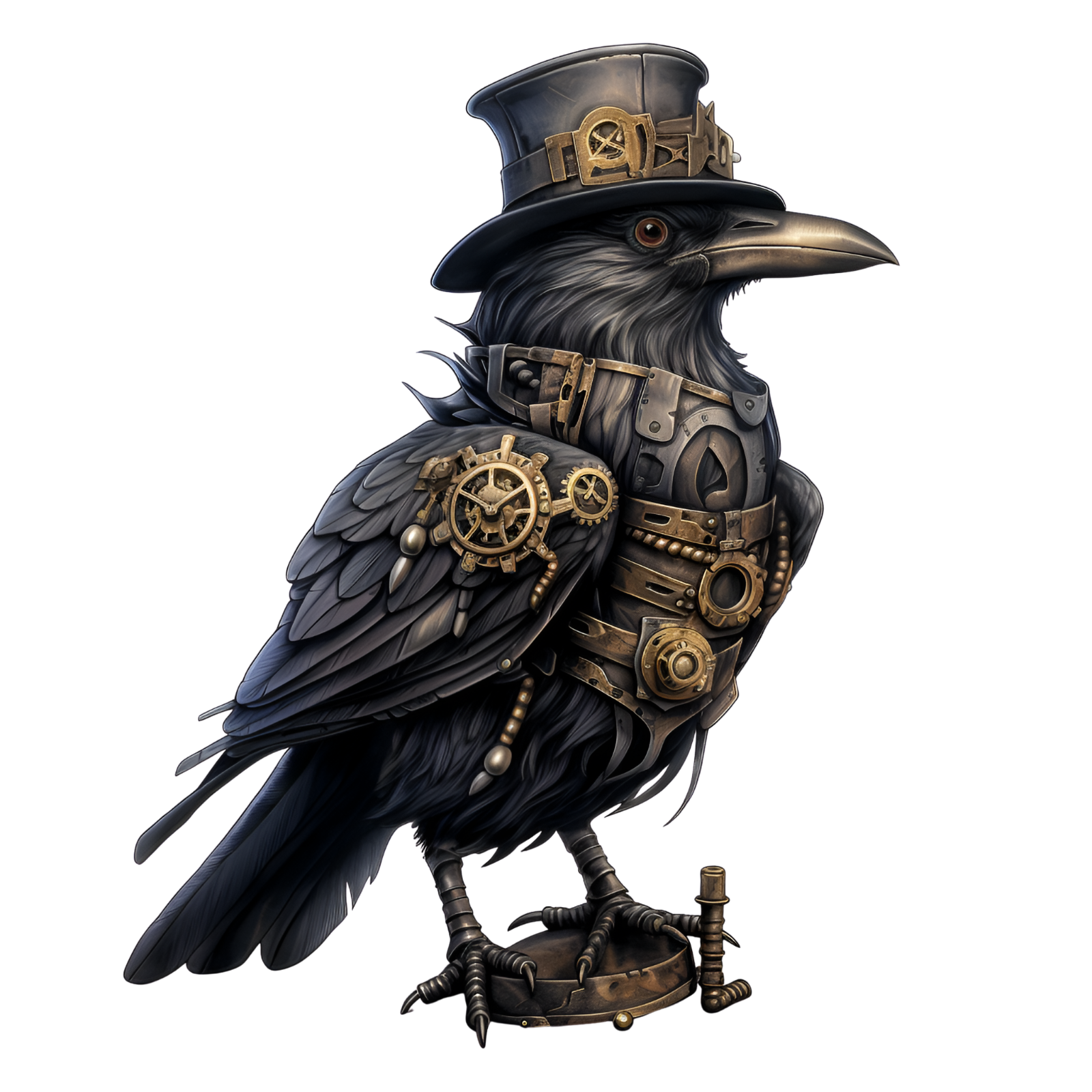 Steampunk Crow Sticker 4" Clockwork Gear Diesel Science Fiction ...