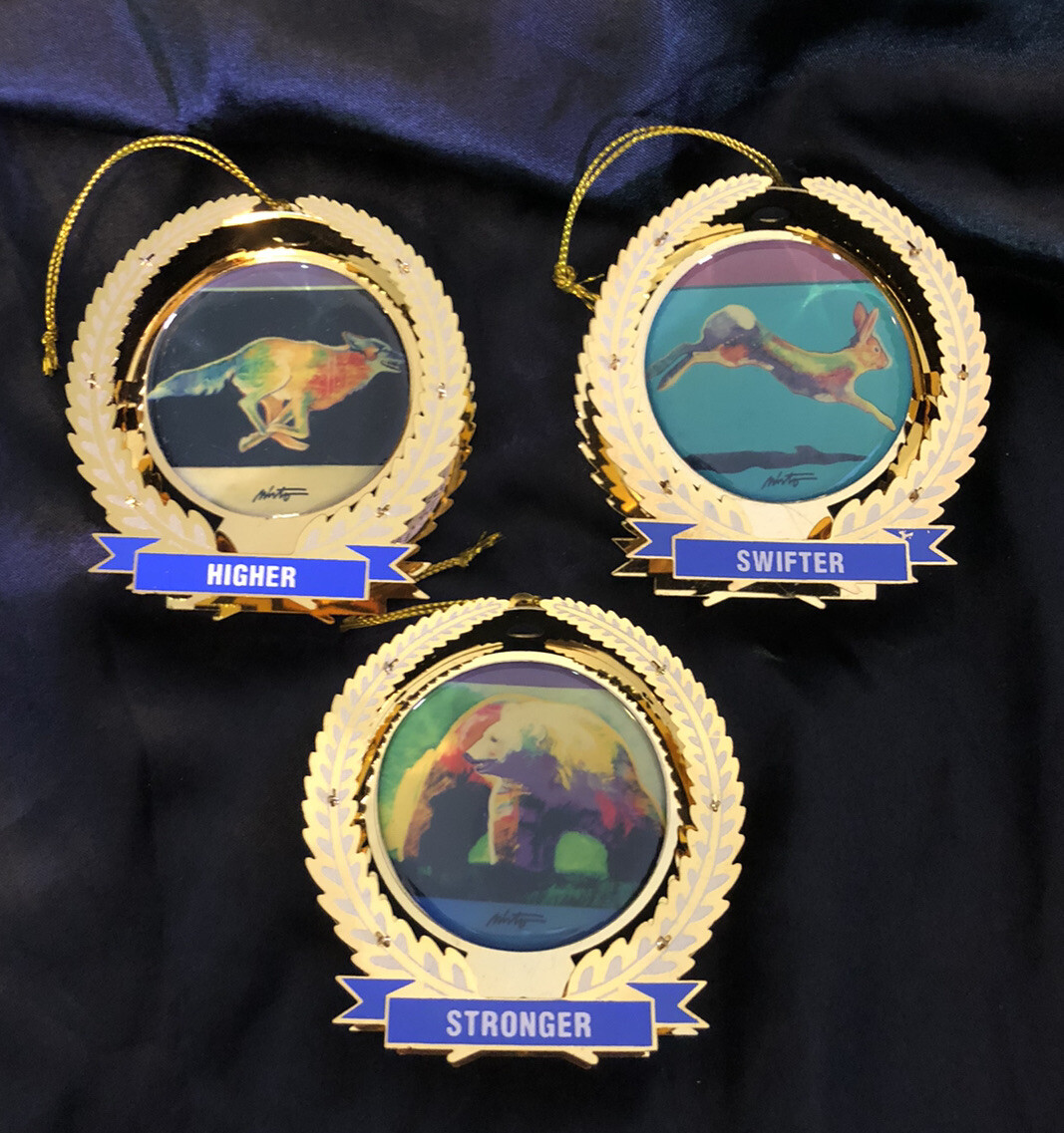 NEW Salt Lake 2002 Winter Olympics Ornaments “Swifter Stronger Higher ...