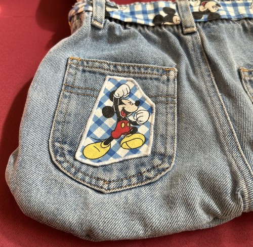 Hand made Denim Blue Jeans Purse With Mikey Mouse Patches Fabric Lined ...