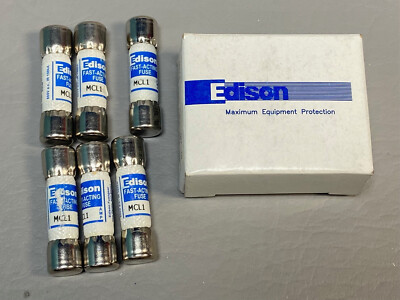 Box of 6 Edison MCL-.1 Fuse Fast Acting .1Amp 600 V MCL .1 MCL.1 | eBay