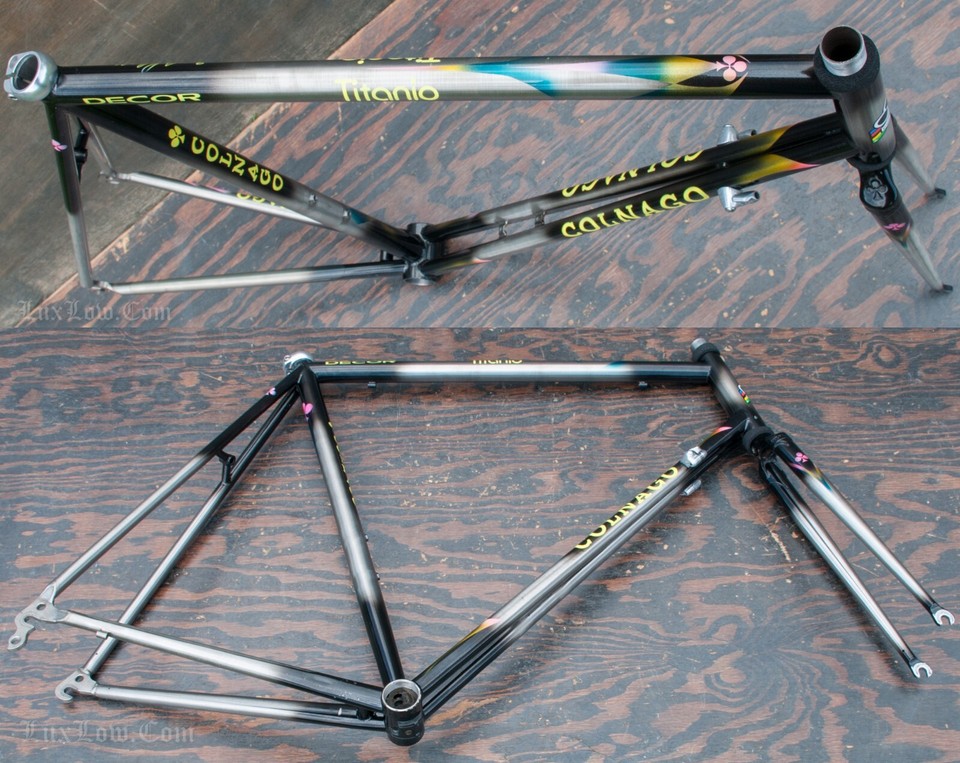 Vintage 59cm Titano BiTitan Colnago RoadBike FRAME FORK Decor Bicycle ...