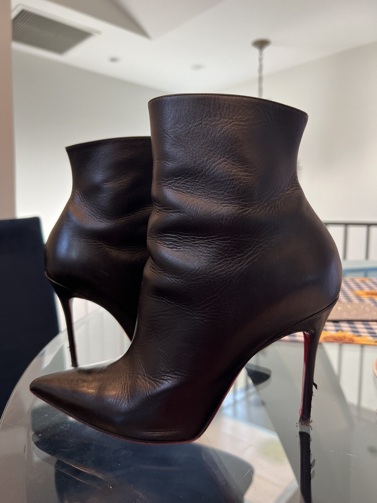 Christian LOUBOUTIN SO KATE BOOTY 100mm BLACK Leather… - Gem