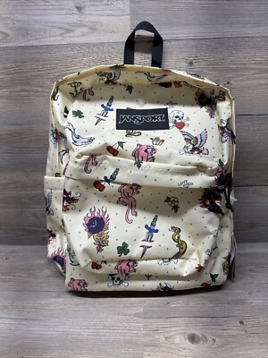 Jansport Superbreak Plus School Backpack Traditional Tats Tattoo Skull ...