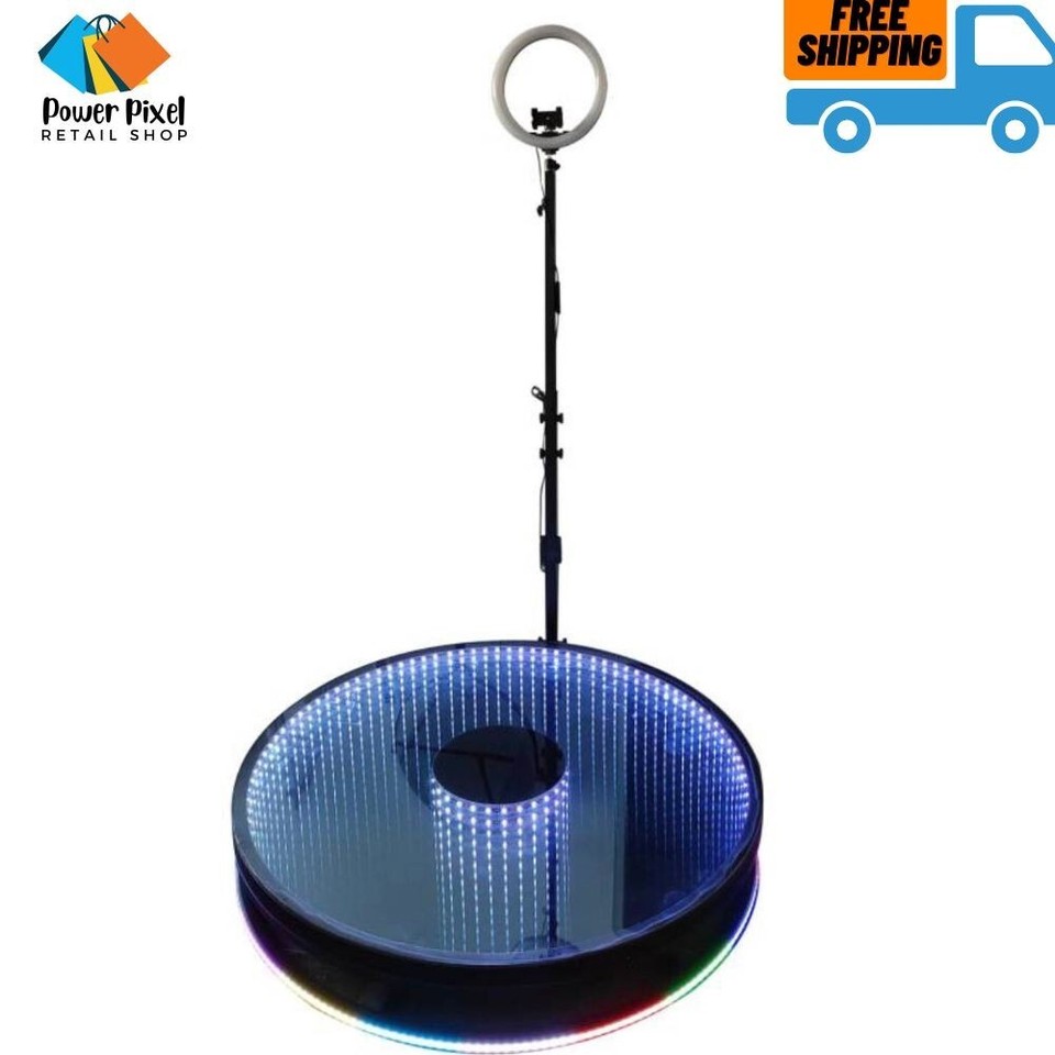 360 Photo, Video Booth 80cm-90cm-100cm LED Glass Photo Booth With ...