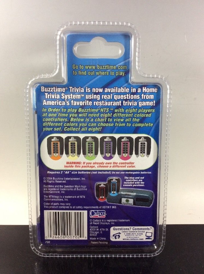 Buzztime Pink Wireless Controller for Home Trivia System NIP by Cadaco ...