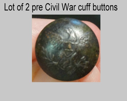 Lot of two pre-Civil War cuff Artillery buttons w "A" on shield NICE (C ...