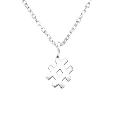 Silver Hashtag Necklace — AUS Postage — Hash Tag Pound Sterling 925 ...