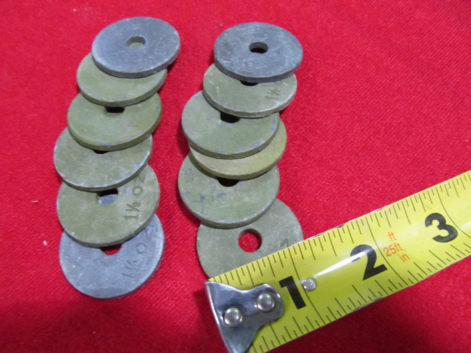lot 12 1 1/2 oz Lead Wheel / prop Balance Weights Goodyear 1 1/4" dia 1 ...