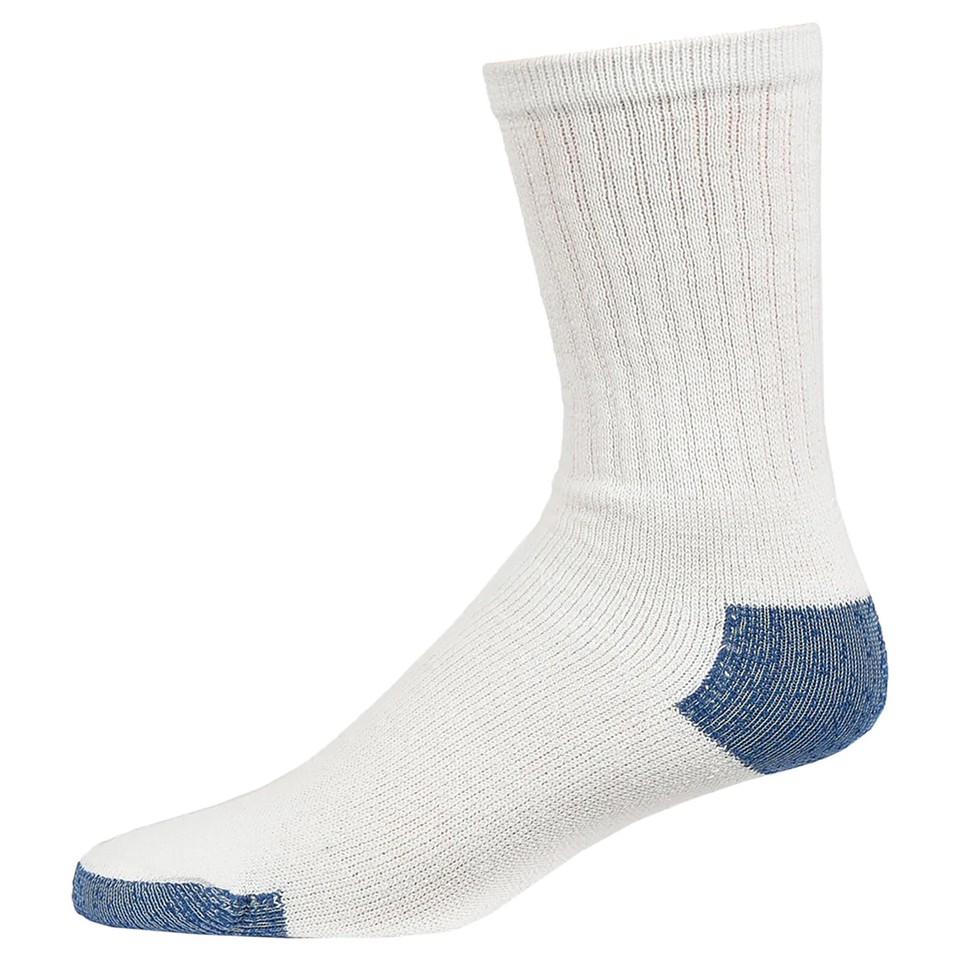 Mens Crew Socks for Work Sports Athletic White Cotton Socks Size 10-13 ...