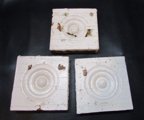 3 Old 1880's 5" Square Wood Antique Door Frame Plinth Corner Bullseye ...