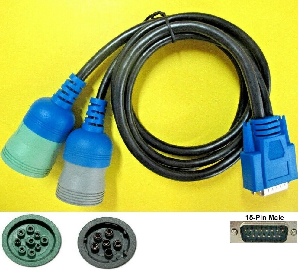 Deutsch 6 / 9 Pin Y Cable with Green CAN500 Connector for Nexiq USB ...