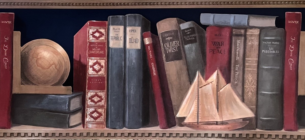 Library Books Wallpaper Border