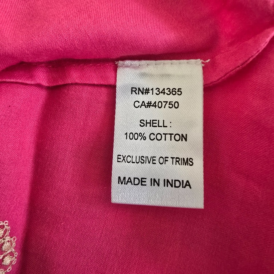 Sigrid Olsen Signature Embroidered Pink Tunic Top Womens Sz Small | eBay