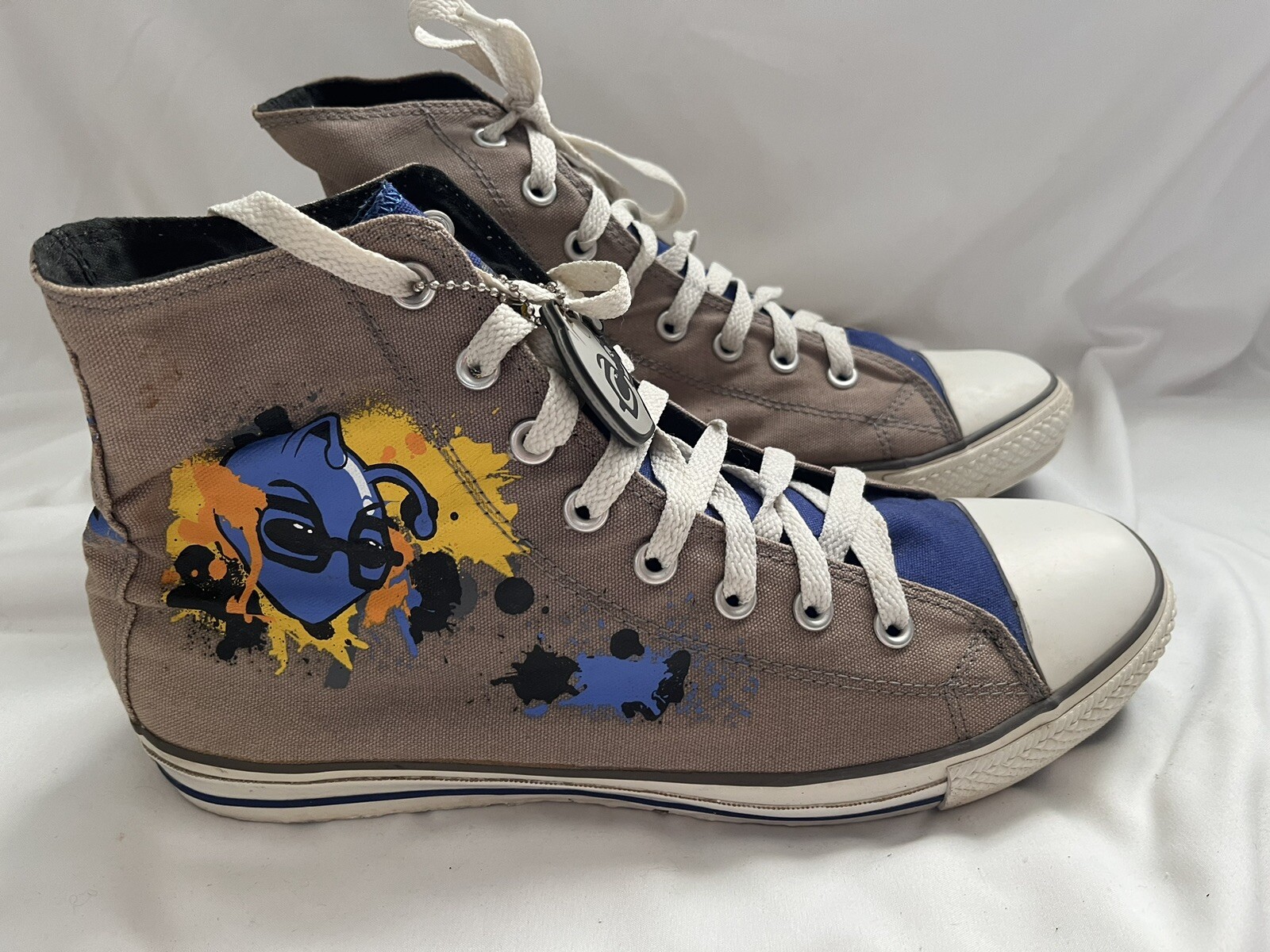 JK (Johnny Kicks?) Men’s Lace Up High Top’s sneakers Size 12 Tan/Blue ...