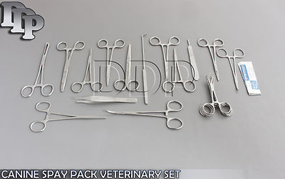 2 SETS OF 48 PCS CANINE SPAY PACK VETERINARY SURGICAL INSTRUMENTS, DS ...