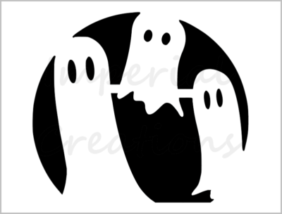 Cute Ghost Stencils Art Factory | Glitter Tattoo Stencil (850) Ghost