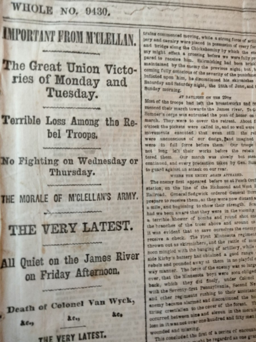 Union Civil War Newspapers