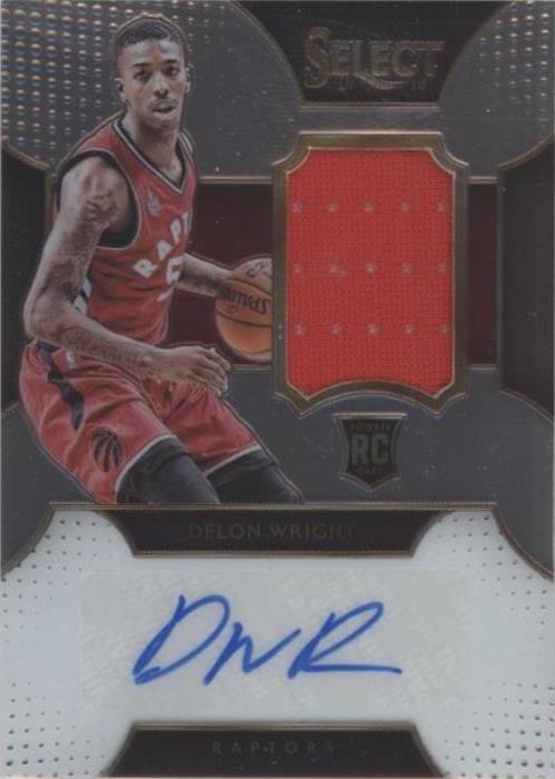 2015-16 Panini Select - Rookie Autograph Materials Delon Wright #RA-DWR ...