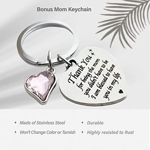 Gifts for Stepmom Bonus Mom Pocket Mirror Bonus Mom Keychain Bonus Mom ...