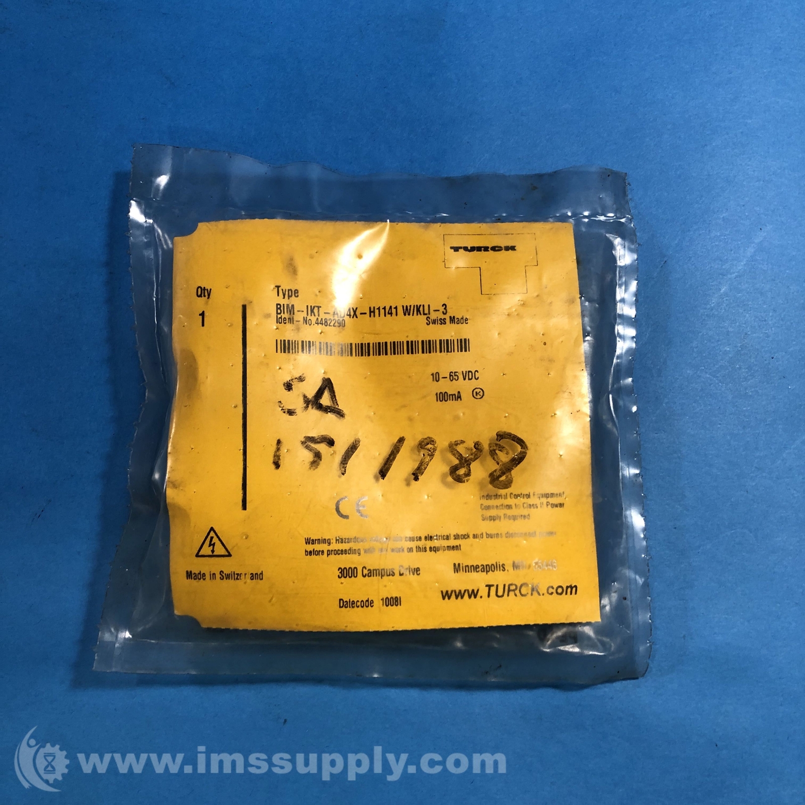 TURCK BIM-IKT-AD4X-H1141-W/KLI-3 Inductive Proximity Sensor FNFP for ...