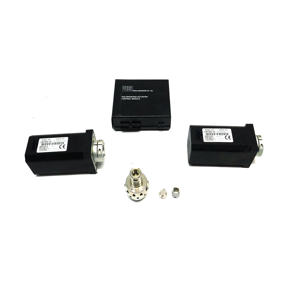 (Lot of 2) Vici EMTMA-CE Microelectric Actuators w/(1) EMTCA-CE Control ...