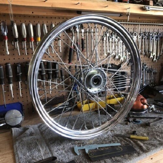 21" Chrome 40 Spoke Spool Wheel Rim For Harley Springer Fork Chopper ...