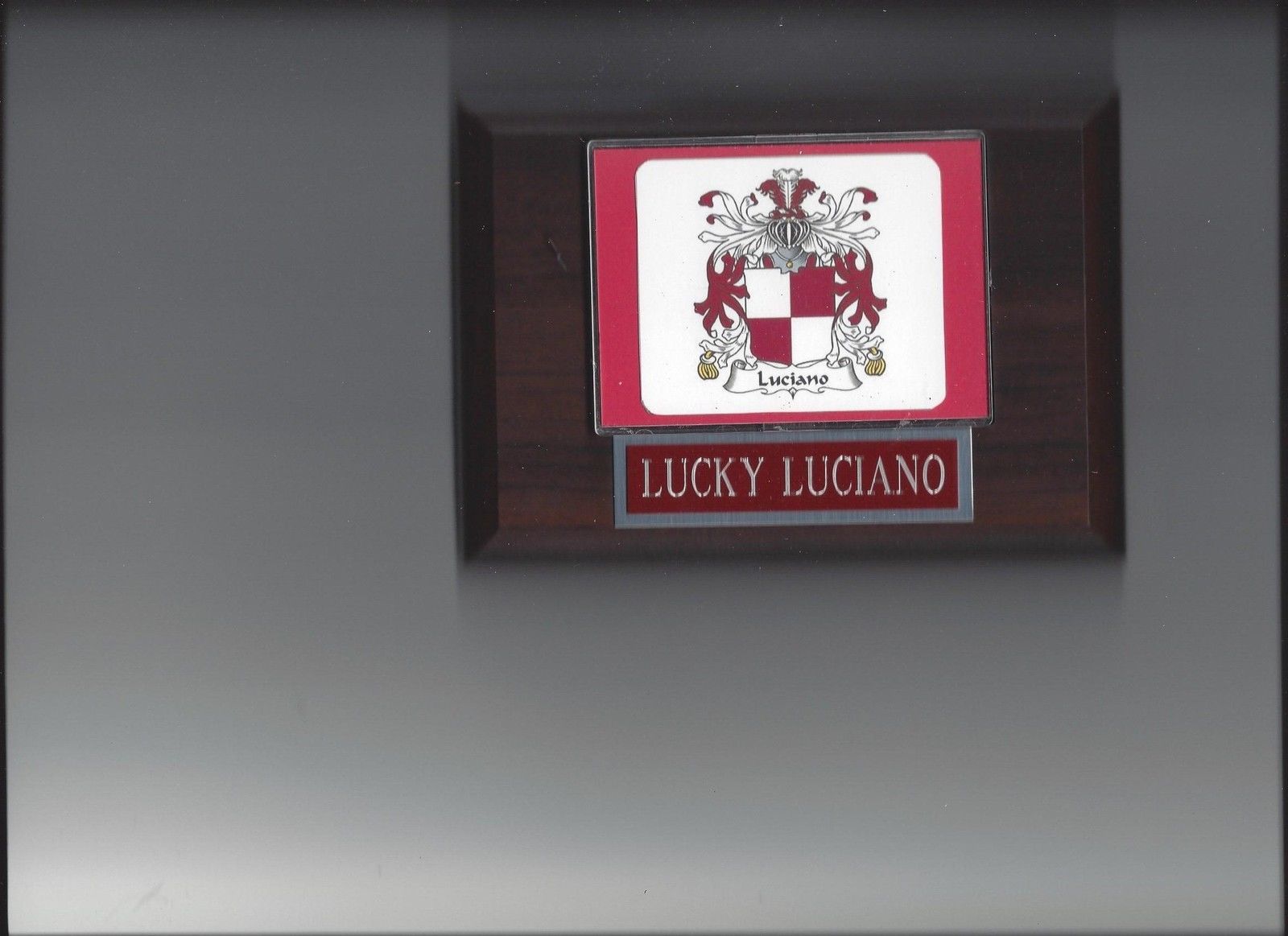 LUCKY LUCIANO FAMILY CREST PLAQUE MAFIA ORGANIZED CRIME MOBSTER MOB ...