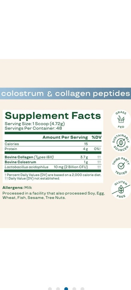 Bloom Nutrition Colostrum & Collagen Peptides, 8 oz (226.6g) | eBay