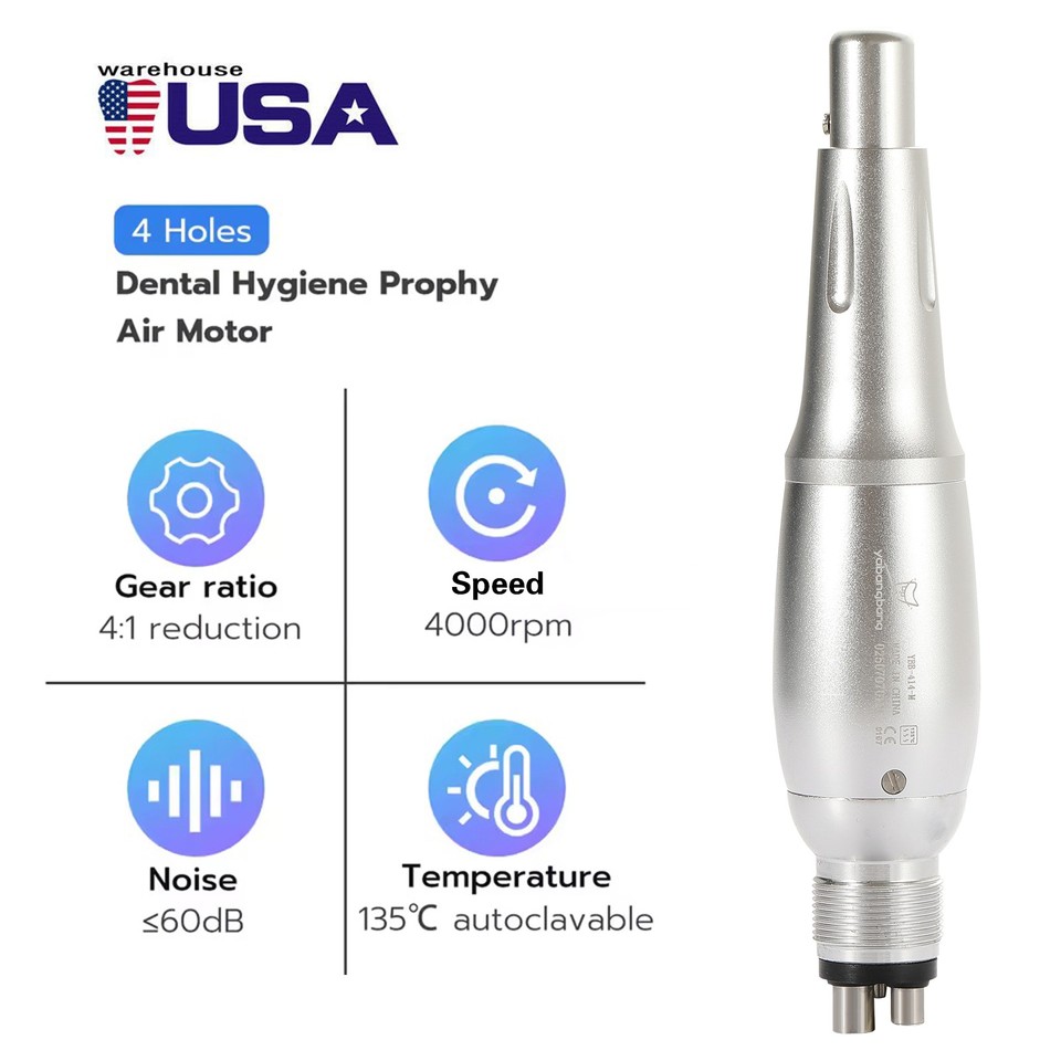 Dental Hygiene Prophy Handpiece Air Motor 4:1 Straight Nose Cone 360 ...