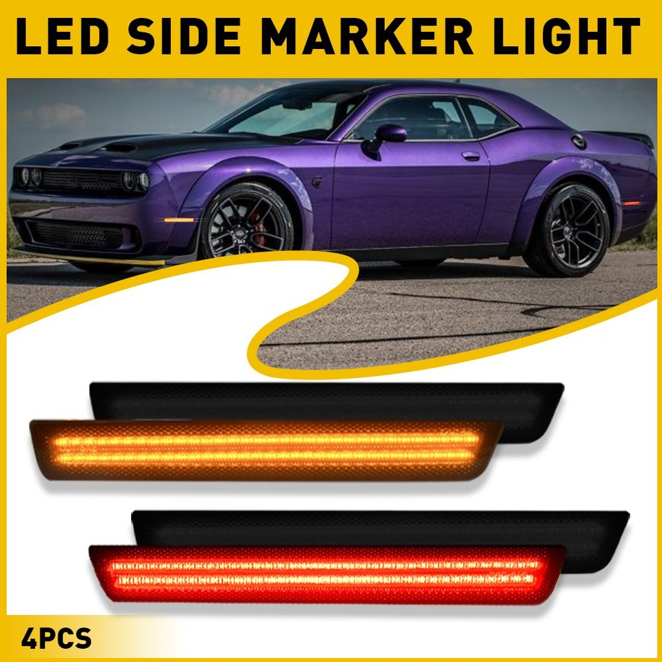Front Rear Side LED Marker Light Smoked Lens Lamp For 2015-2022 Dodge ...