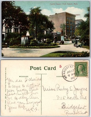 Capitol Square Park Detroit MI Postcard | eBay