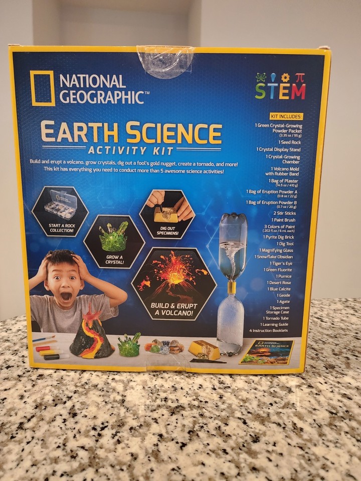 National Geographic Earth Science STEM Activity Kit - Crystals, Volcano ...
