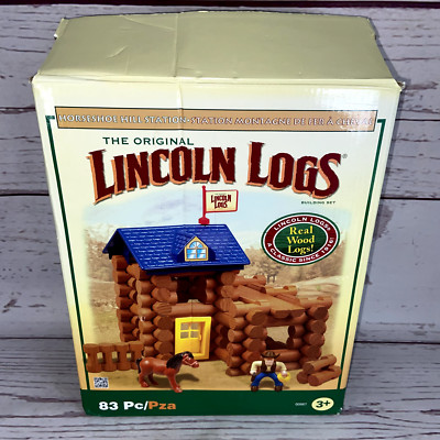 Lincoln Logs Incomplete Set 78 Pieces Solid Wood | eBay