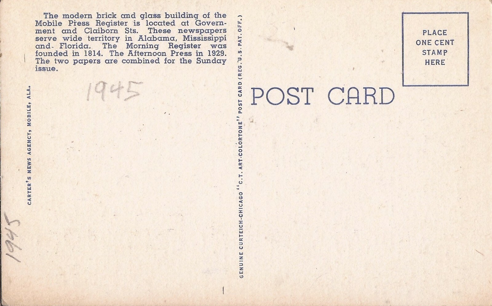 Mobile, ALABAMA - Mobile Press Register Newspaper -Plant - 1945 | eBay