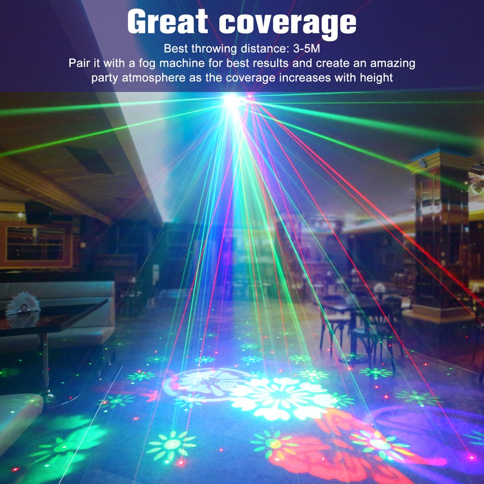DMX LED RGBW Strobe Laser Beam Scanner Projector DJ Disco Stage Laser ...