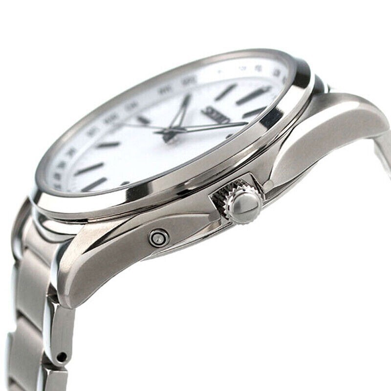 SEIKO Selection SBTM287 Titanium Solar Atomic Radio Men Watch White ...