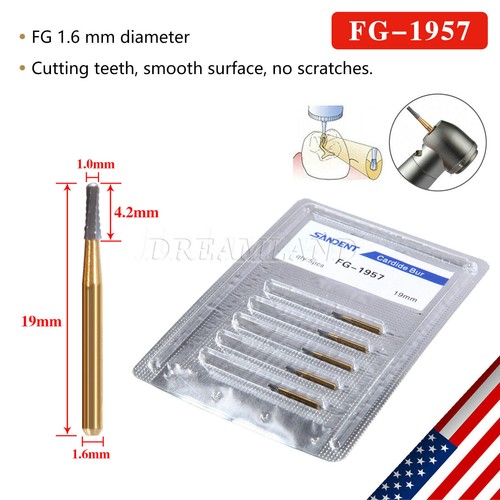 5/10Pcs Dental Carbide Trimming & Finishing Burs FG7404/7406/7408/7901 ...