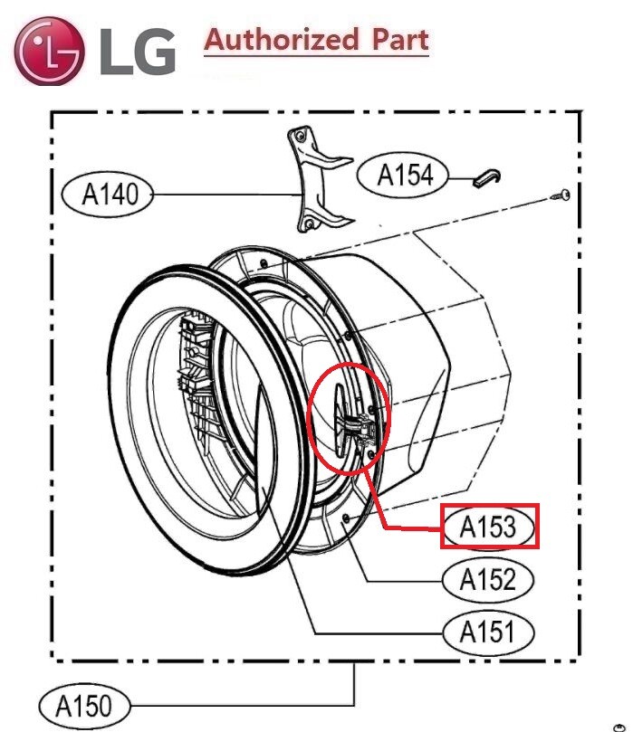 LG Washing Machine Door Handle WD14023D6 WD14030D WD14039D WD14070D6 ...