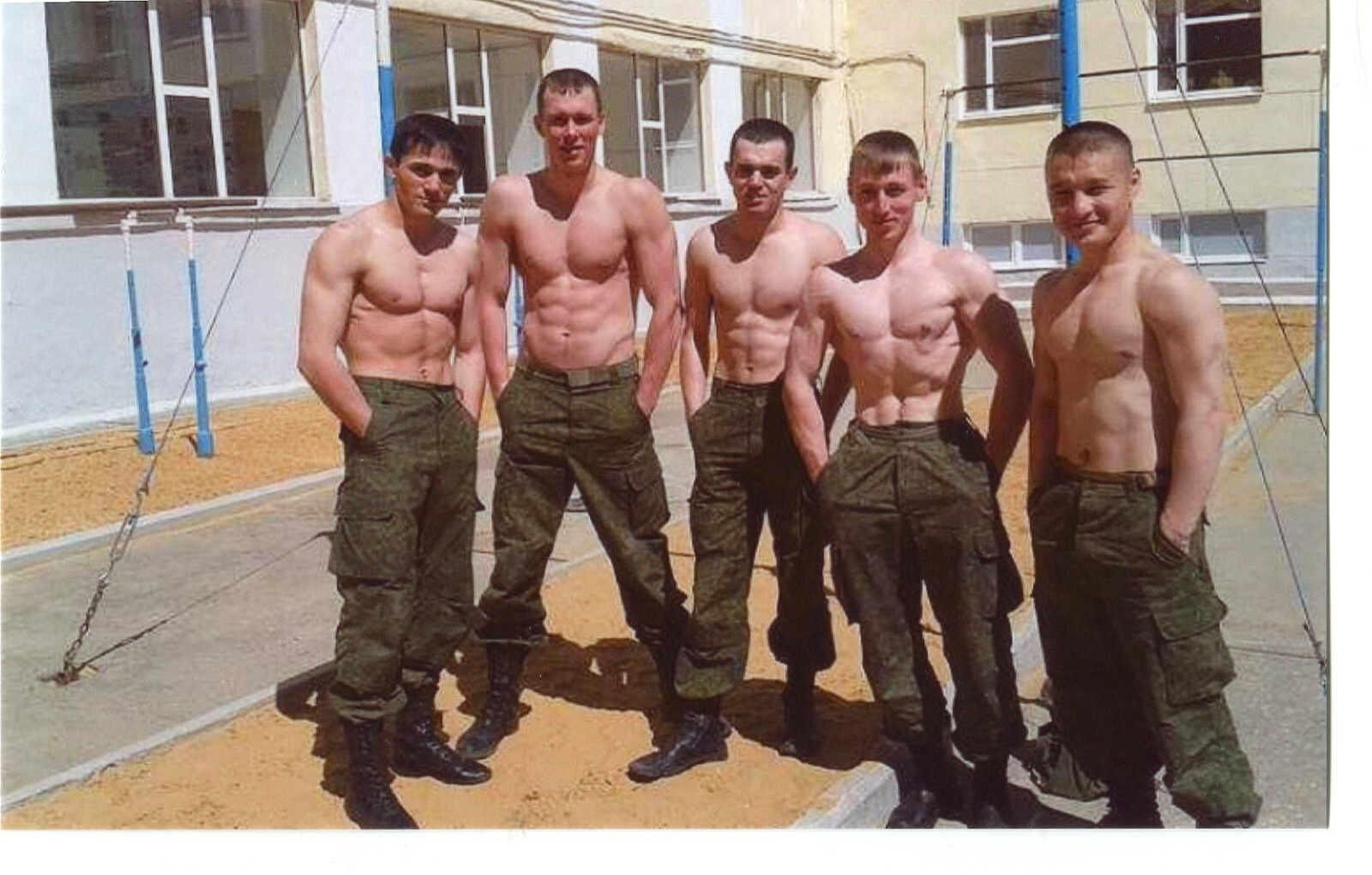 REPRINT 2000's Shirtless Handsome young man gay russian Soldiers vtg ...