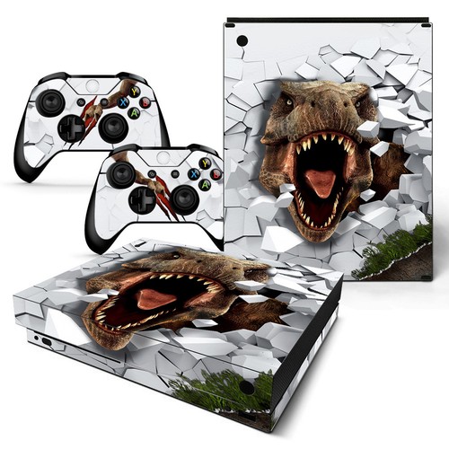 Xbox One X Console Skin Decal Sticker T-Rex Dinosaur World Custom ...