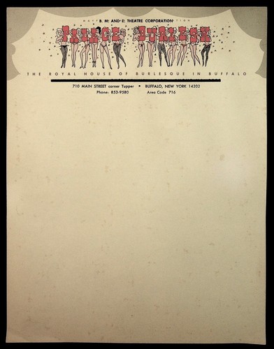 Palace Burlesk Royal House of Burlesque Buffalo NY Letterhead Sheet ...