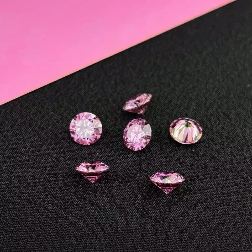 5-10 MM Fancy Pink Color Round Cut VVS1 Diamond Premium Quality Loose ...