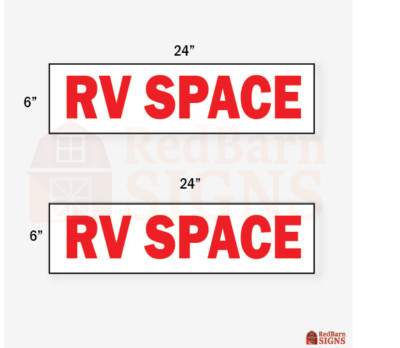 RV Space 6"x24" REAL ESTATE RIDER SIGNS Double Sided 2PK - Visible and ...