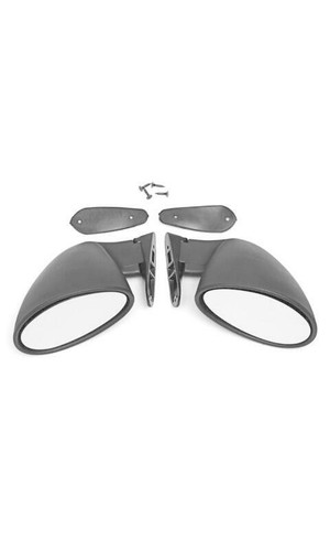 Vintage Oldtimer Classic Car Door Side Mirrors Black ABS Universal w ...