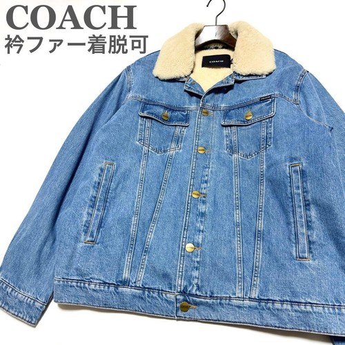 COACH Fur Removable Denim Jacket Boa Jacket XL | eBay