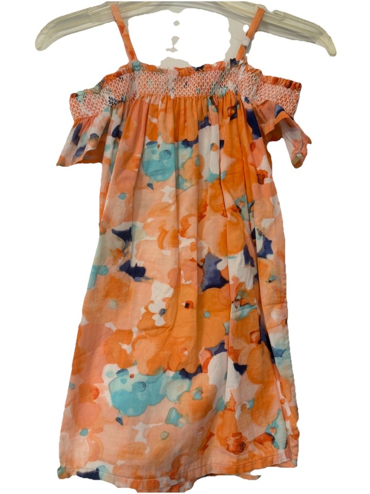 Girls Janie And Jack Orange Floral Summer Sun dress Size 6 | eBay