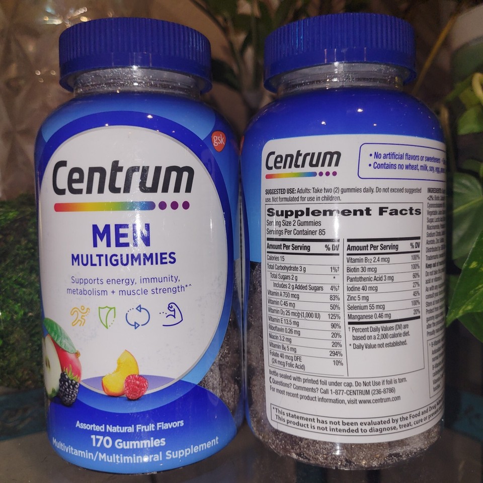 2x Centrum MEN Multi Daily Vitamin Heart Bone Eye Multivitamin 170 ...