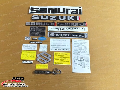 SUZUKI SAMURAI EMBLEMS AND DECALS SET Complete (Black) | eBay